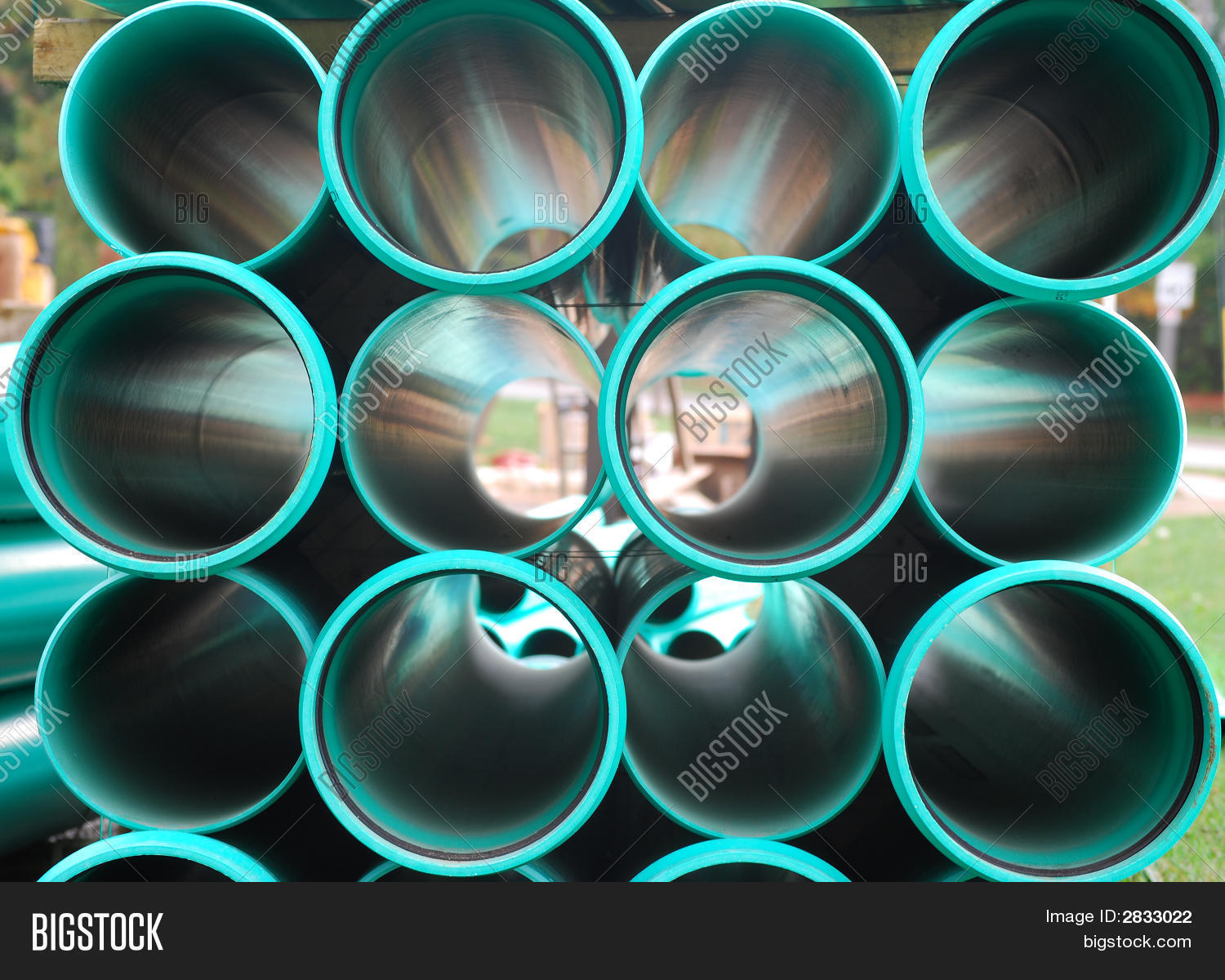 Stack Green Pipes Image & Photo (Free Trial) | Bigstock