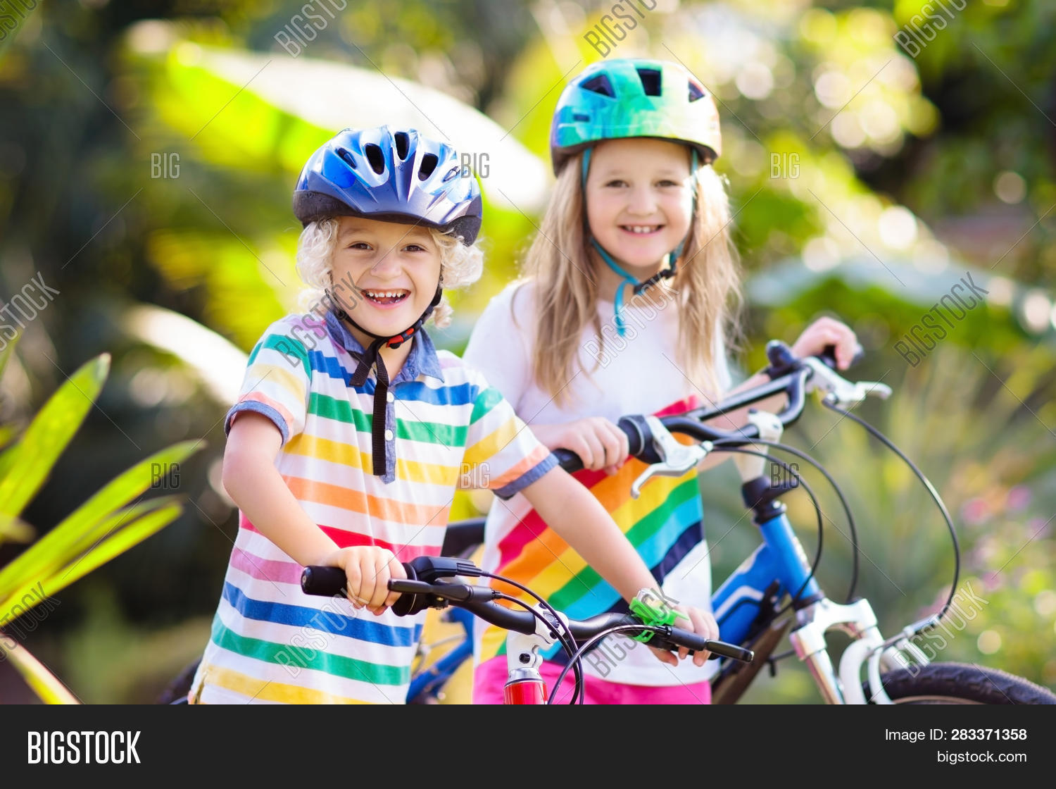 Kids On Bike. Children Image & Photo (Free Trial) | Bigstock