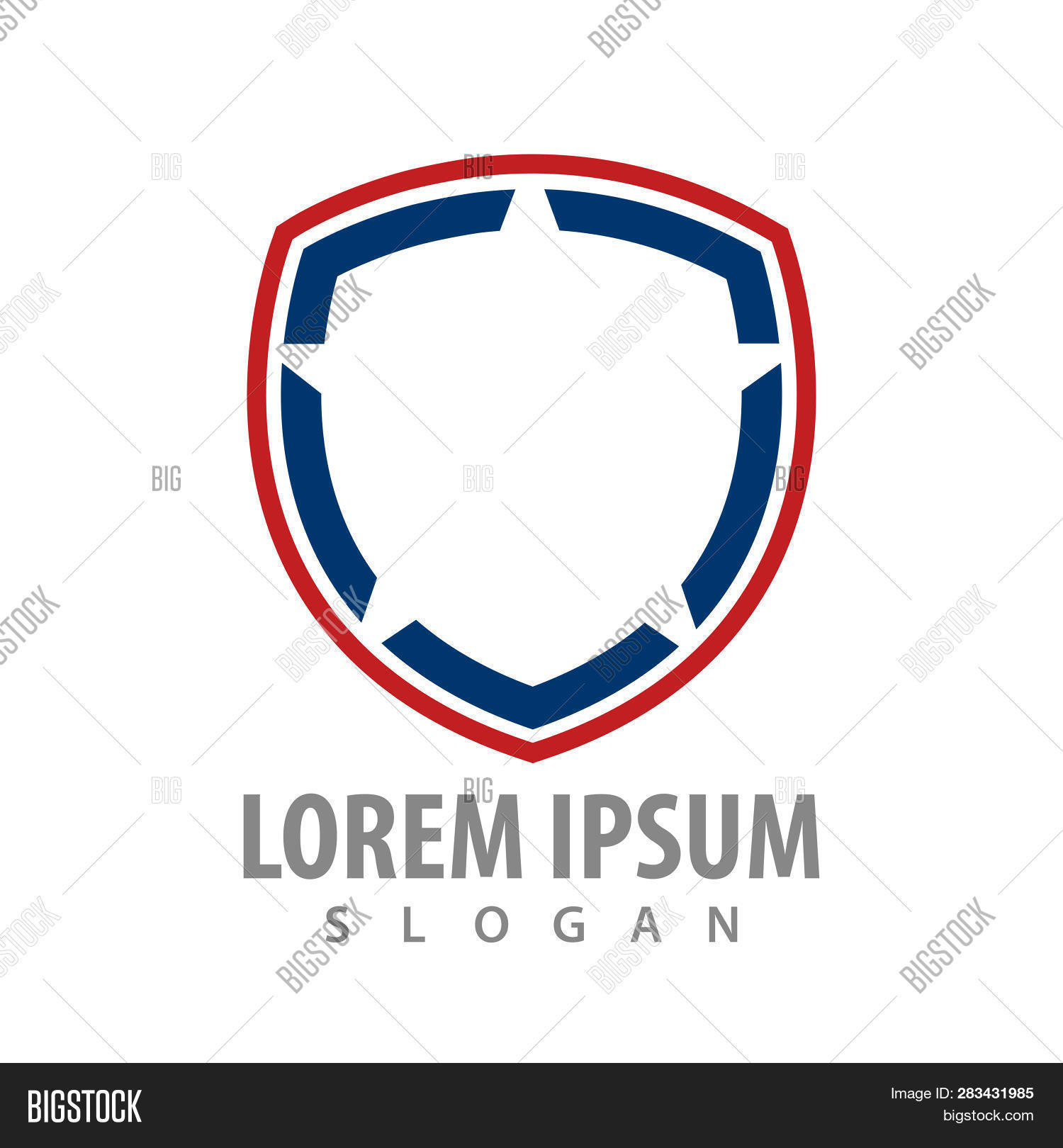 Shield Line Red Blue Vector & Photo (Free Trial) | Bigstock