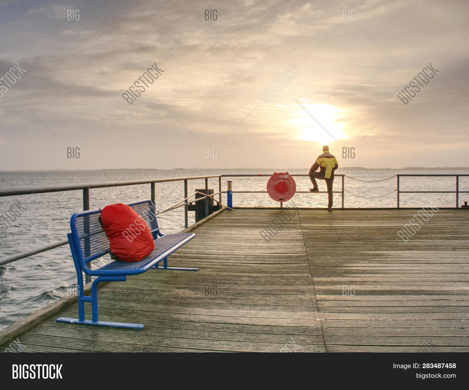 Alone Man On Pier Look Image & Photo (Free Trial) | Bigstock