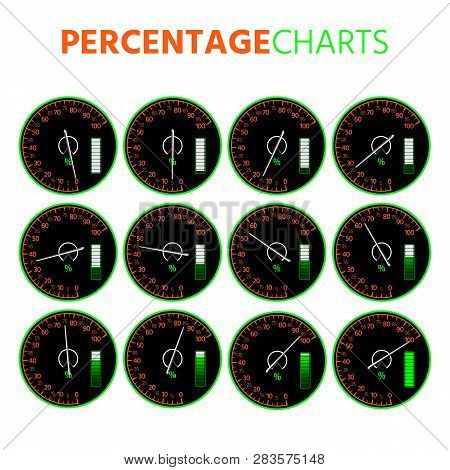 Set Percentage Charts Vector & Photo (Free Trial) | Bigstock