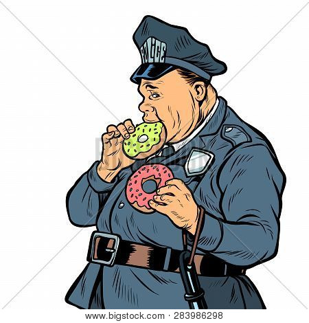 Cop Eats Donut. Vector & Photo (Free Trial) | Bigstock