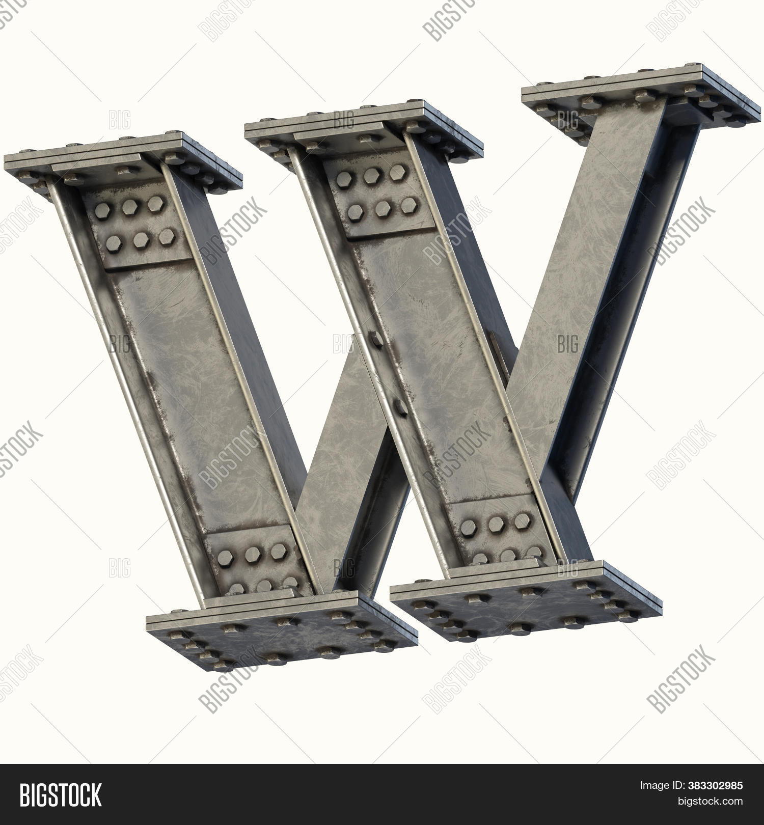 Steel Beam Font 3d Image & Photo (Free Trial) | Bigstock