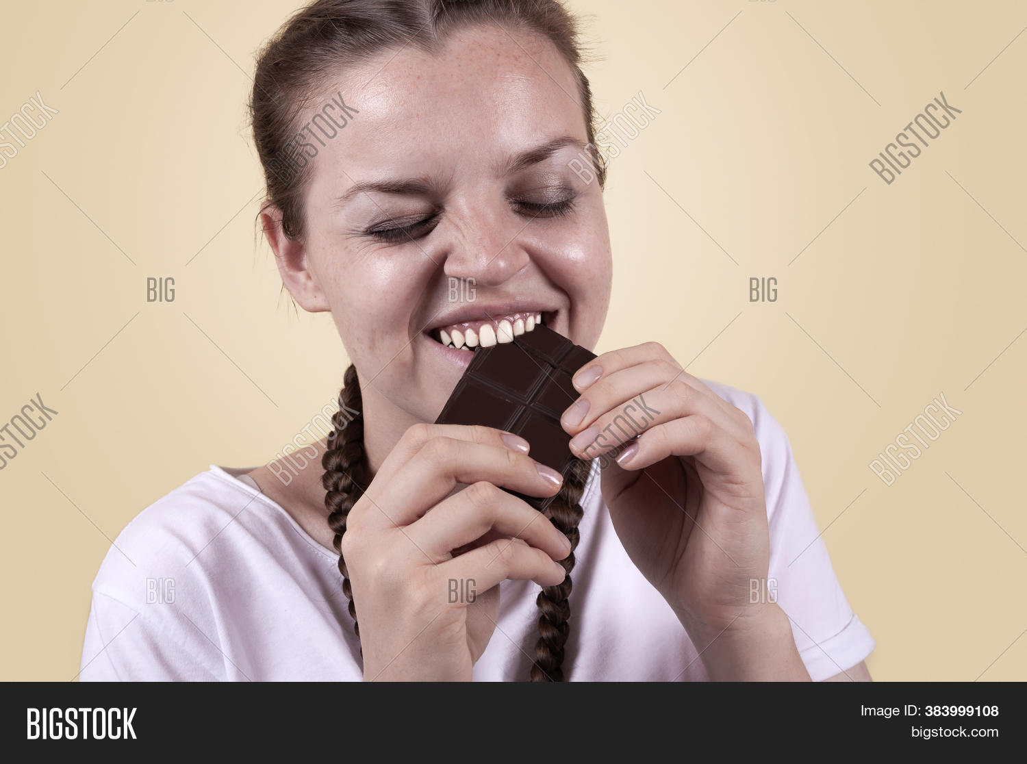 Girl Tastes Chocolate Image & Photo (Free Trial) | Bigstock