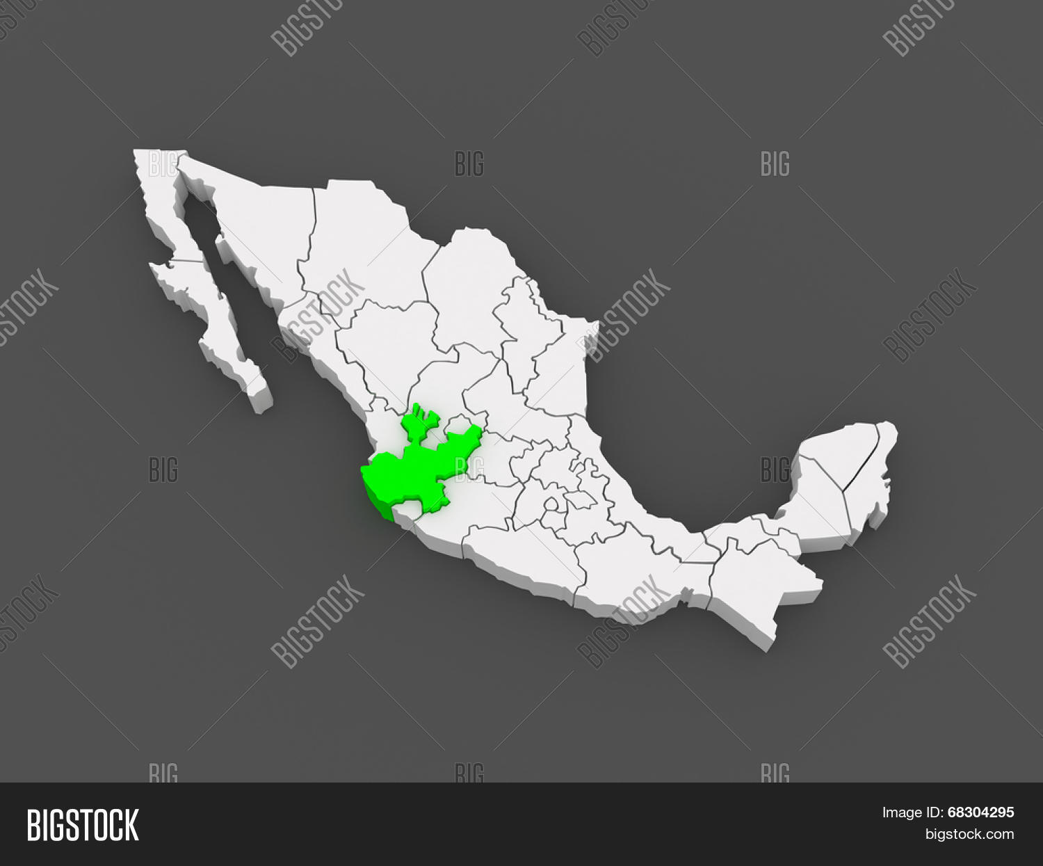 Map Jalisco. Mexico. Image & Photo (Free Trial) | Bigstock