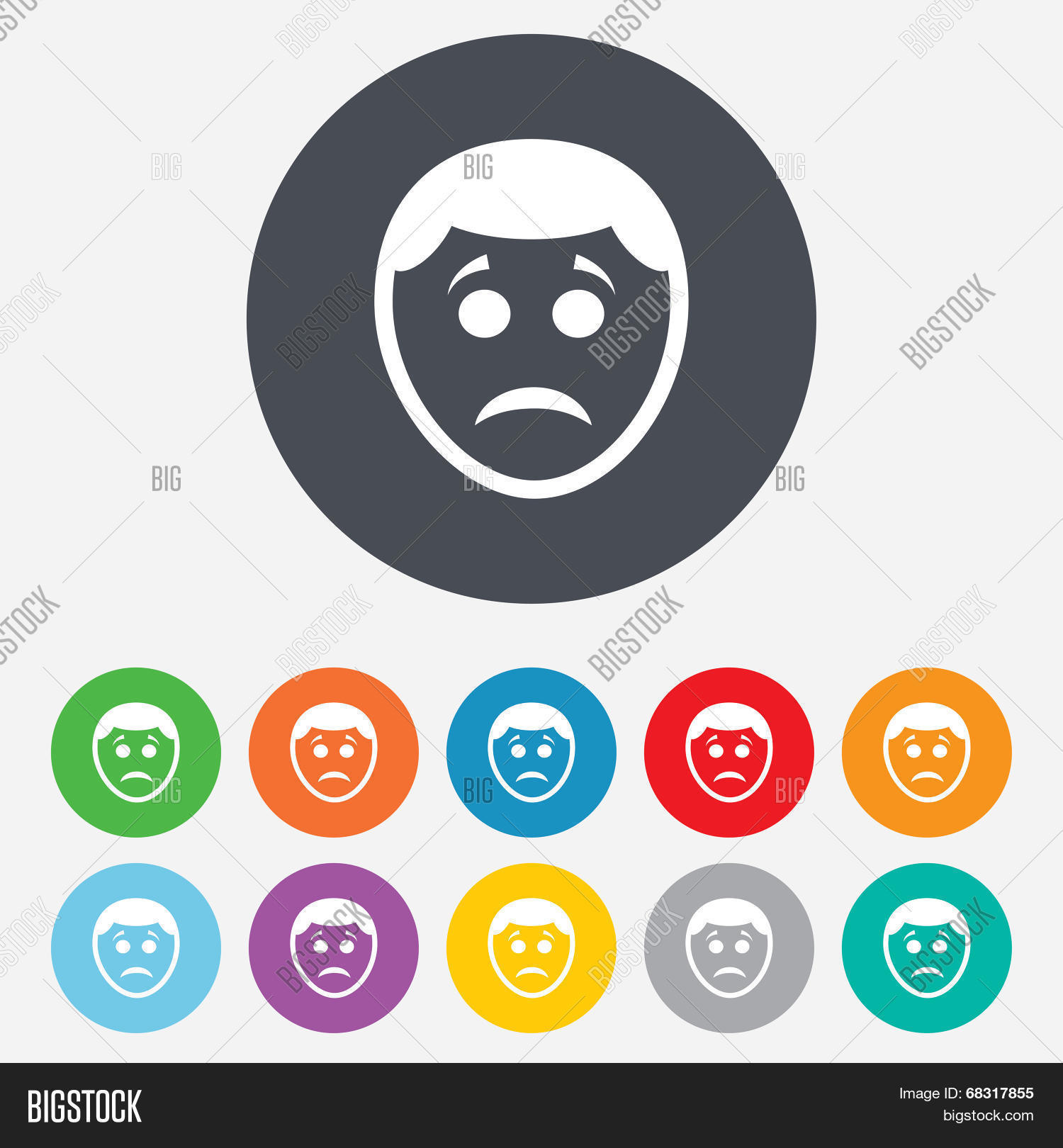 Sad Face Sign Icon. Vector & Photo (Free Trial) | Bigstock
