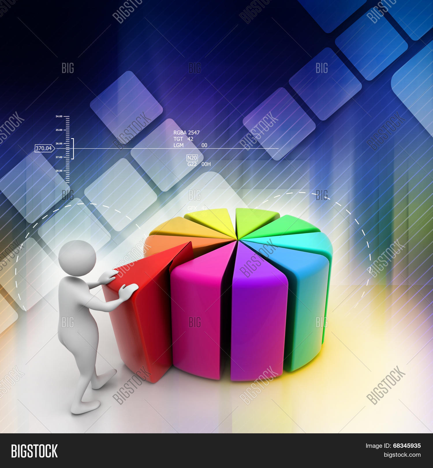 3d Man Pushing Red Image & Photo (Free Trial) | Bigstock