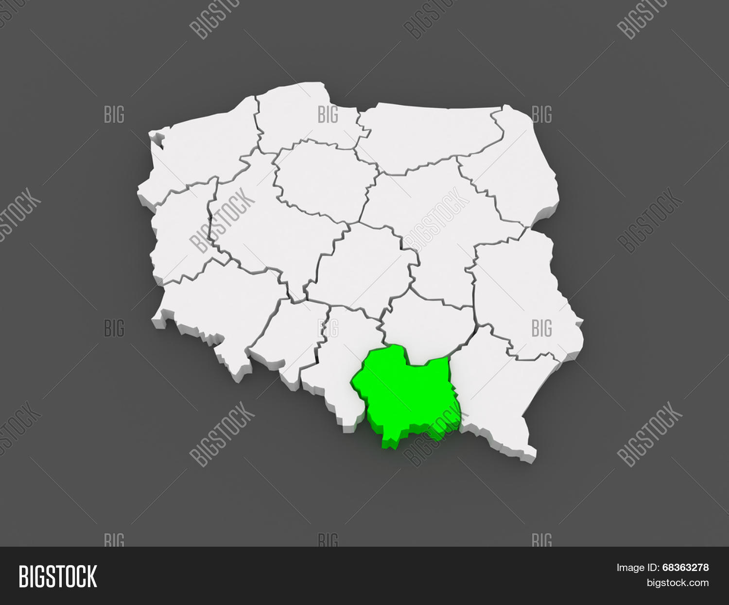Map Malopolska. Poland Image & Photo (Free Trial) | Bigstock
