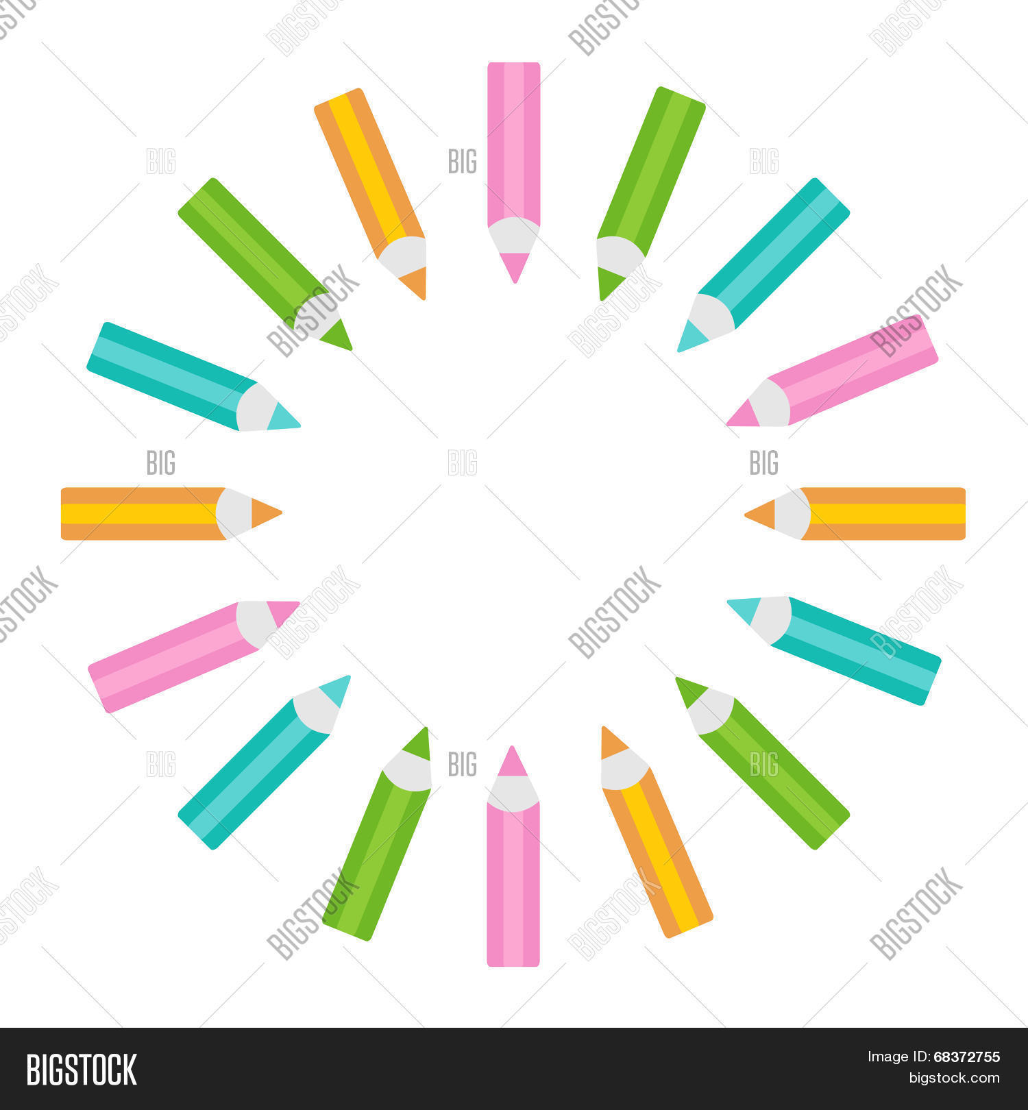 Pencil Round Frame. Vector & Photo (Free Trial) | Bigstock