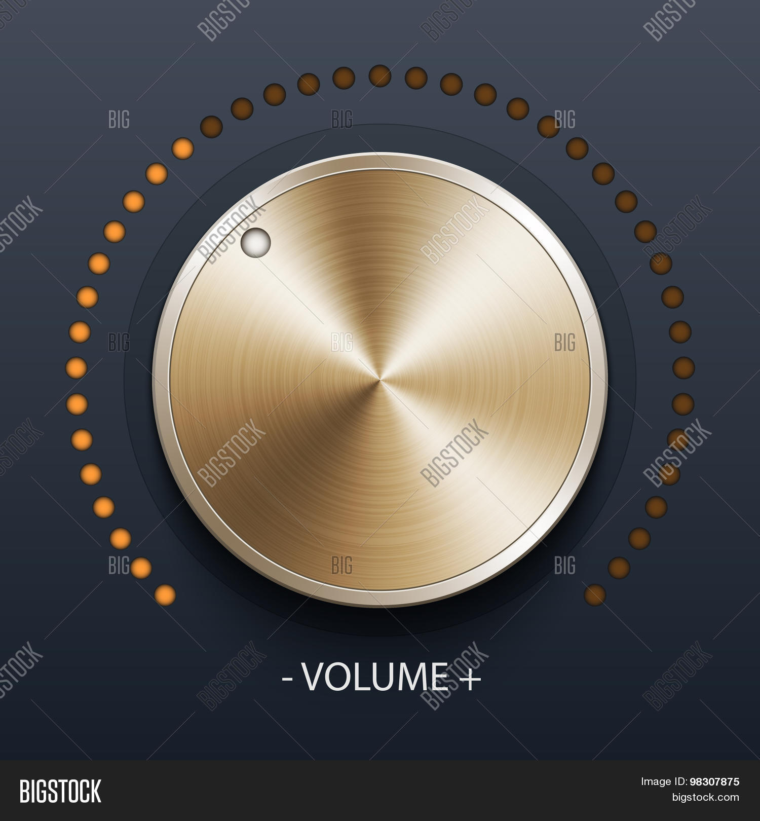 Volume Knob Gold Vector & Photo (Free Trial) | Bigstock