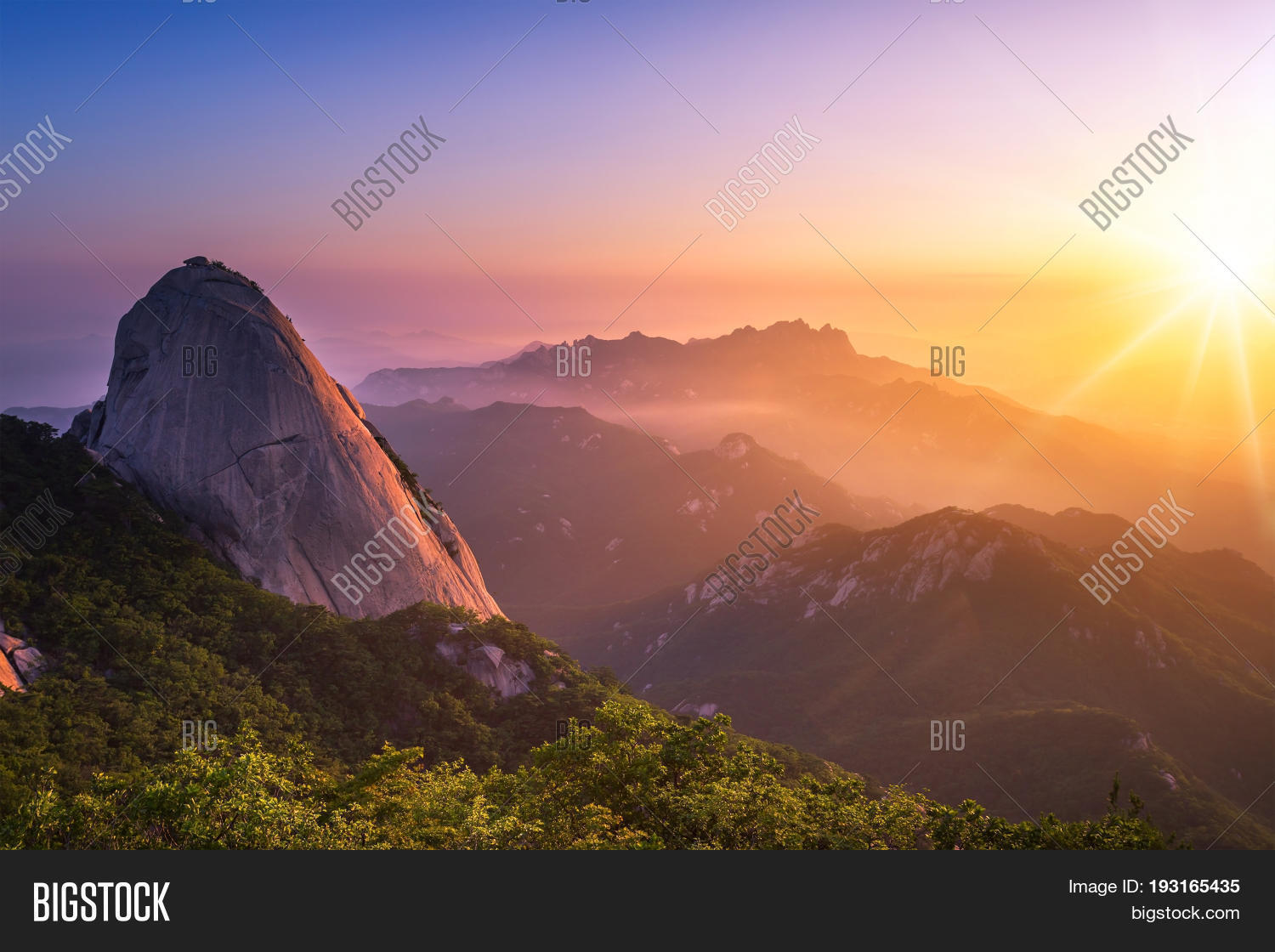 Mountain Korea Sunrise Image & Photo (Free Trial) | Bigstock