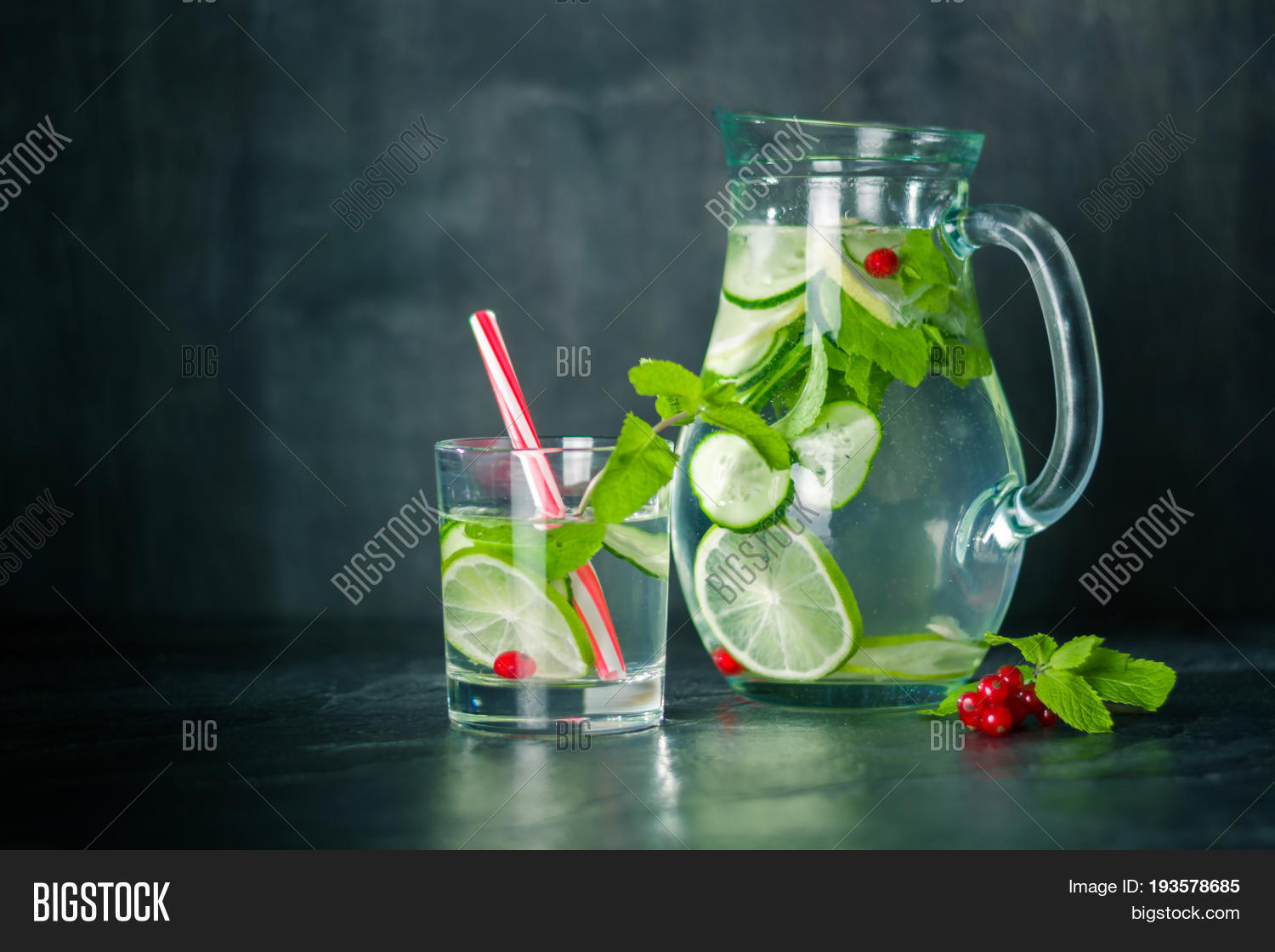 Water Detox Glass Jar Image & Photo (Free Trial) | Bigstock