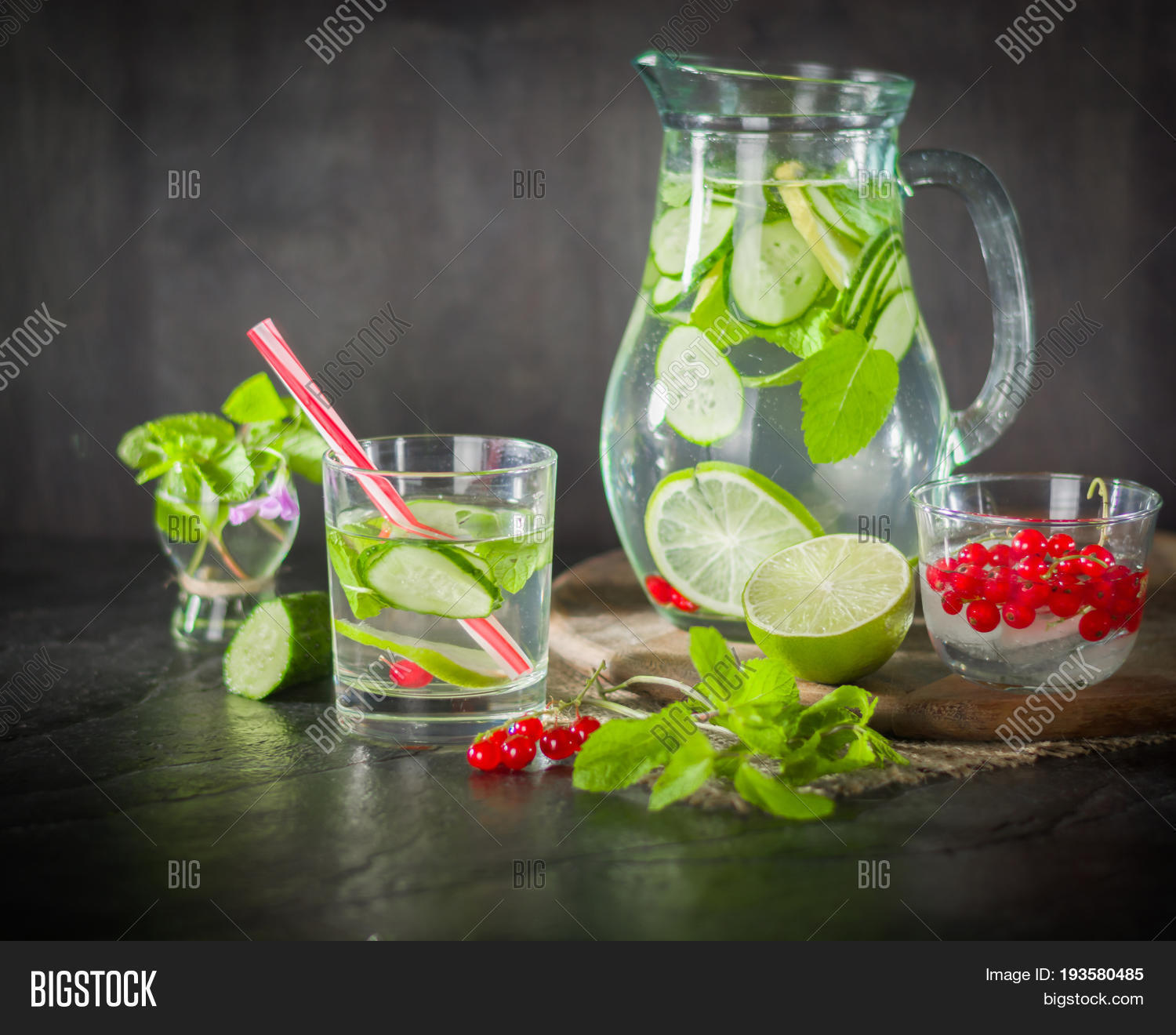 Water Detox Glass Jar Image & Photo (Free Trial) | Bigstock