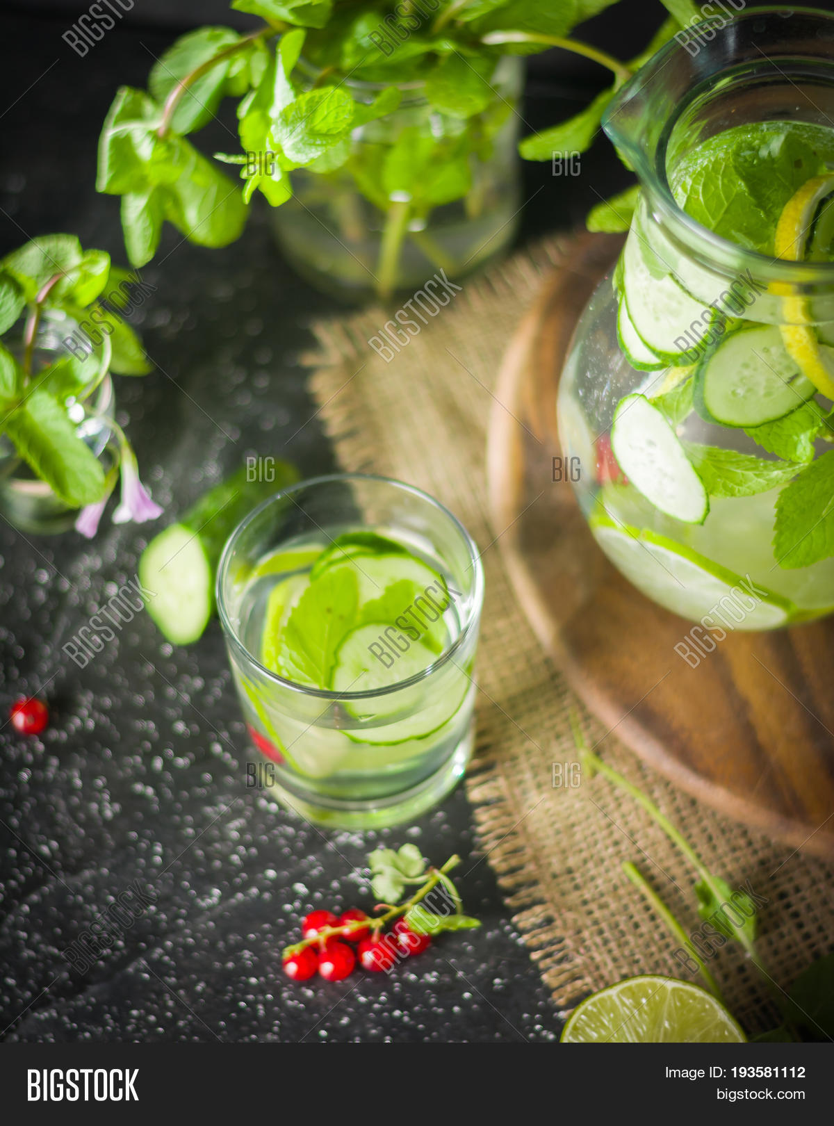 Water Detox Glass Jar Image & Photo (Free Trial) | Bigstock