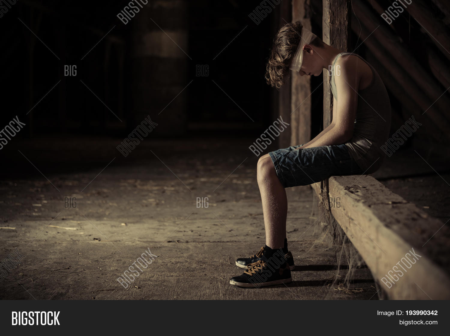 Sad Child Sitting On Image & Photo (Free Trial) | Bigstock