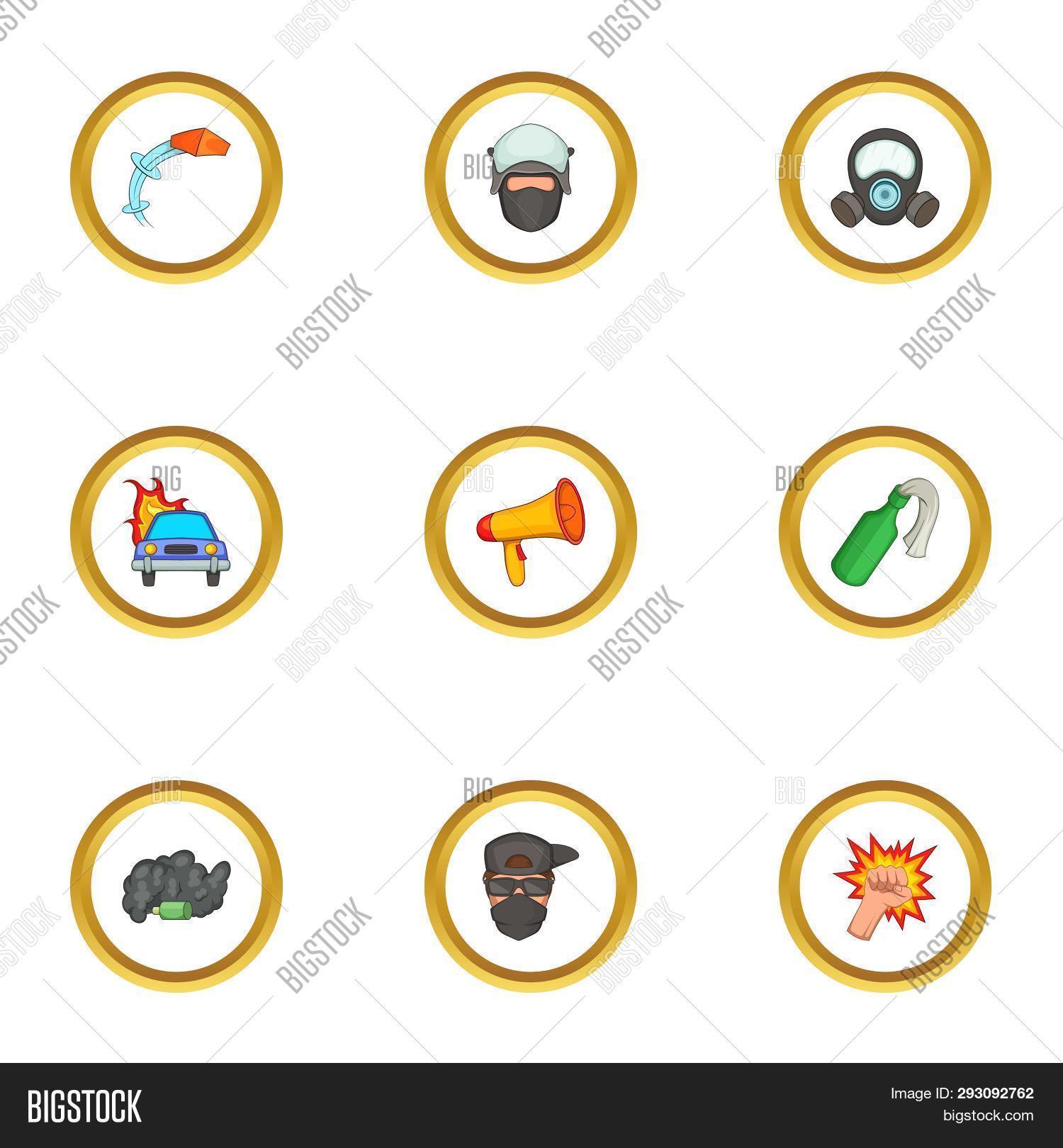 Riot Icons Set. Image & Photo (Free Trial) | Bigstock