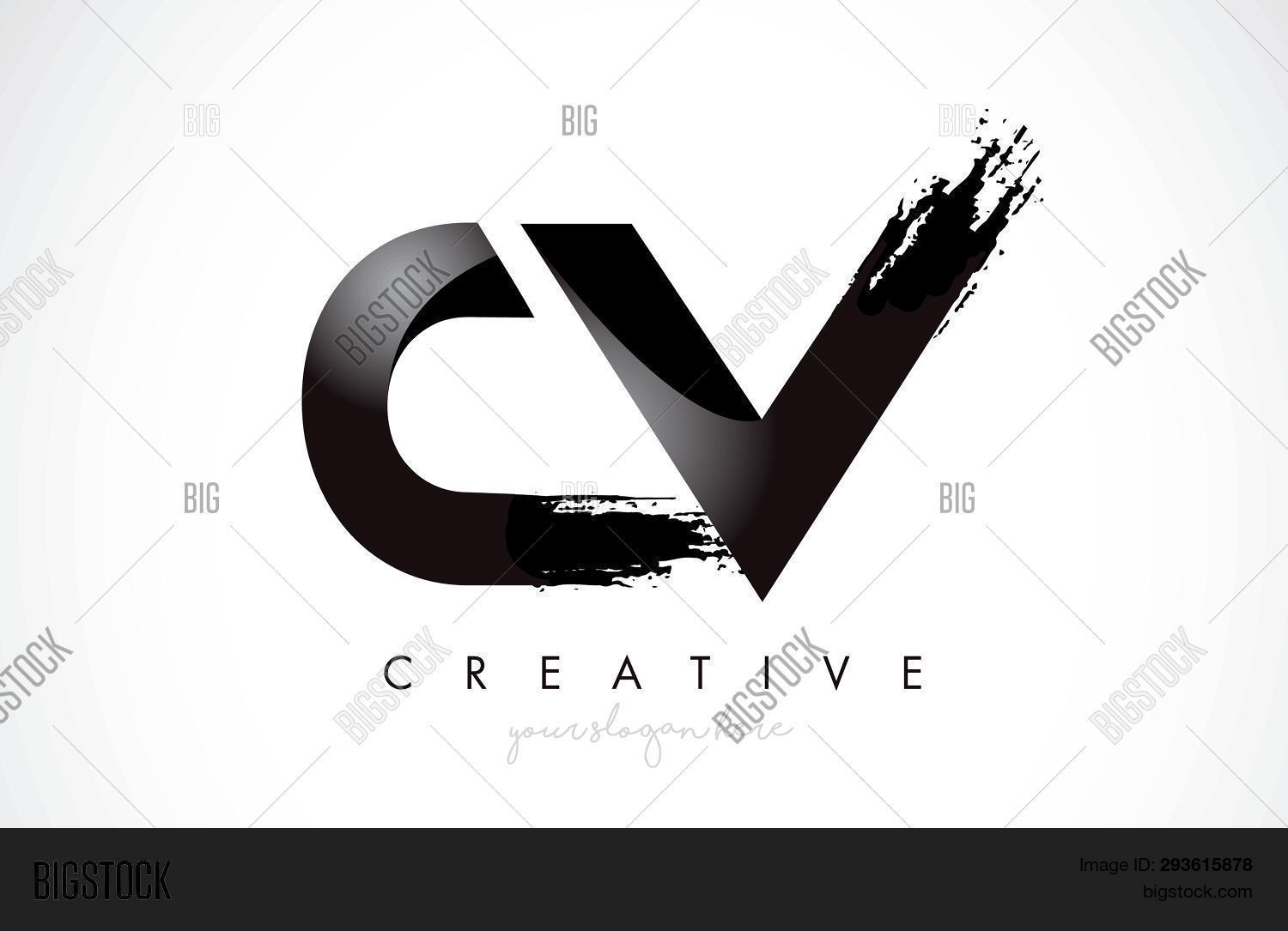 Cv Letter Design Vector & Photo (Free Trial) | Bigstock