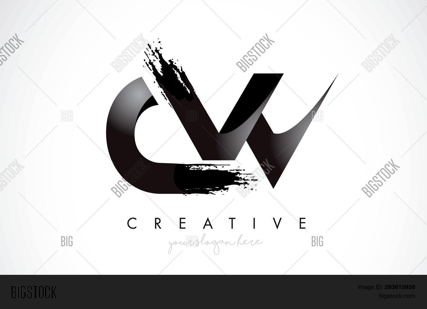 Cw Letter Design Vector & Photo (Free Trial) | Bigstock