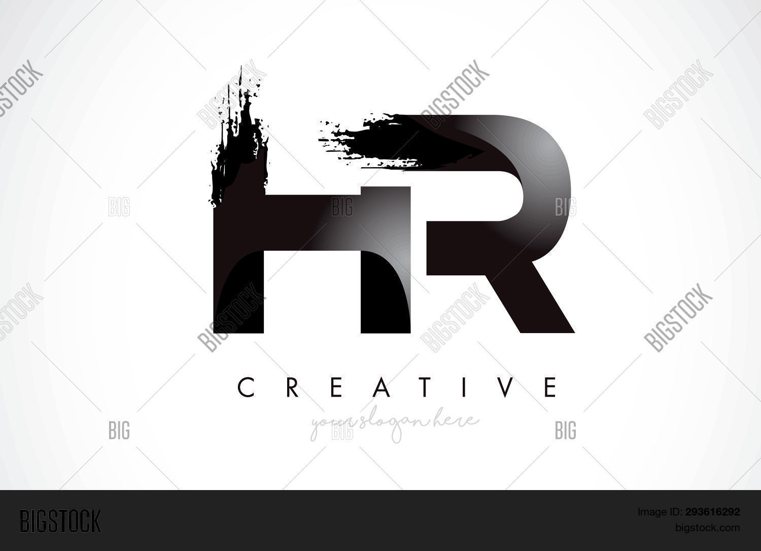 Hr Letter Design Vector & Photo (Free Trial) | Bigstock