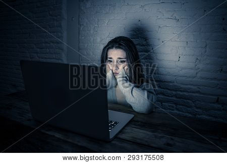 Scared Woman On Laptop Image & Photo (Free Trial) | Bigstock