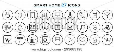 Set Smart Home Line Vector & Photo (Free Trial) | Bigstock