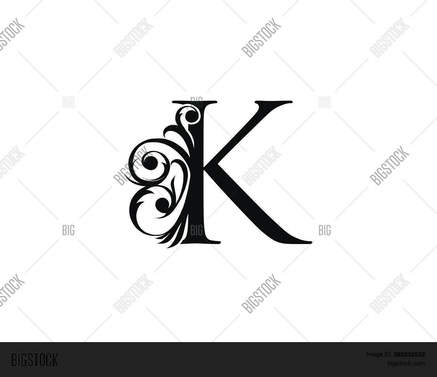 Calligrapic Letter K Vector & Photo (Free Trial) | Bigstock