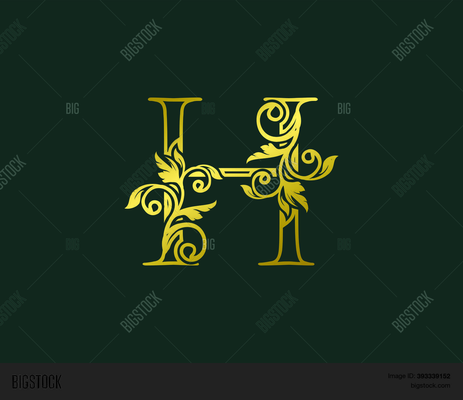 Gold H Luxury Logo Vector & Photo (Free Trial) | Bigstock