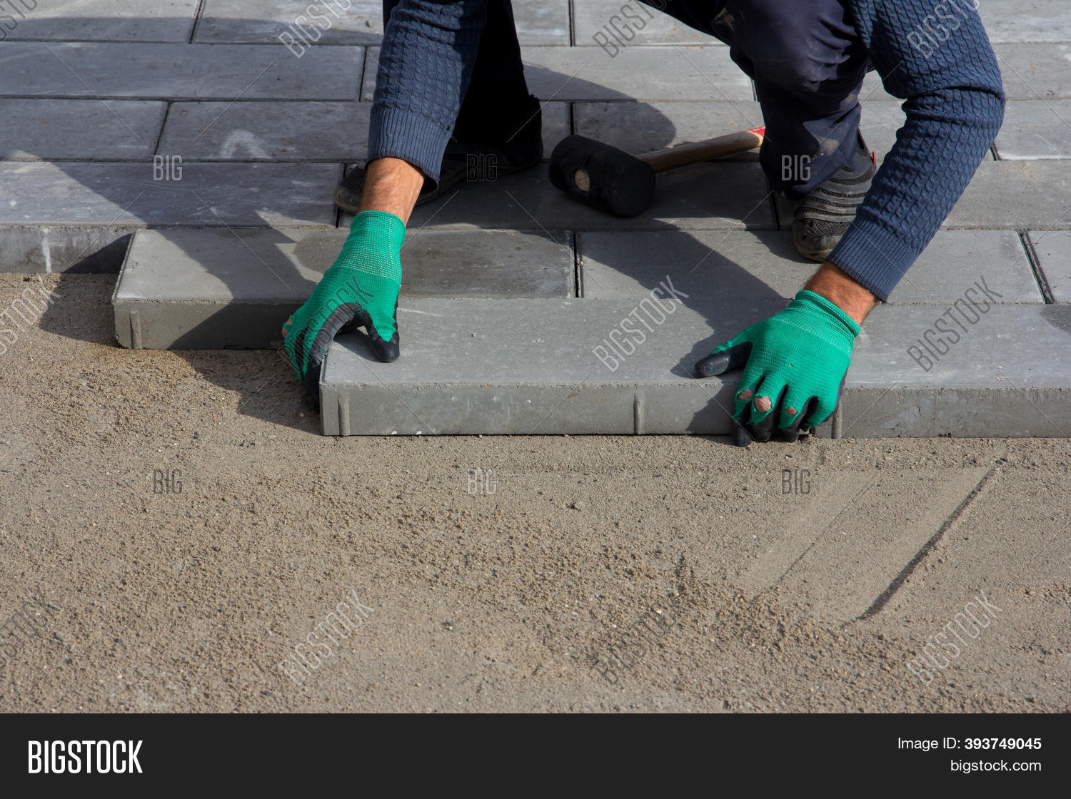 Brick Paver Working. Image & Photo (Free Trial) | Bigstock