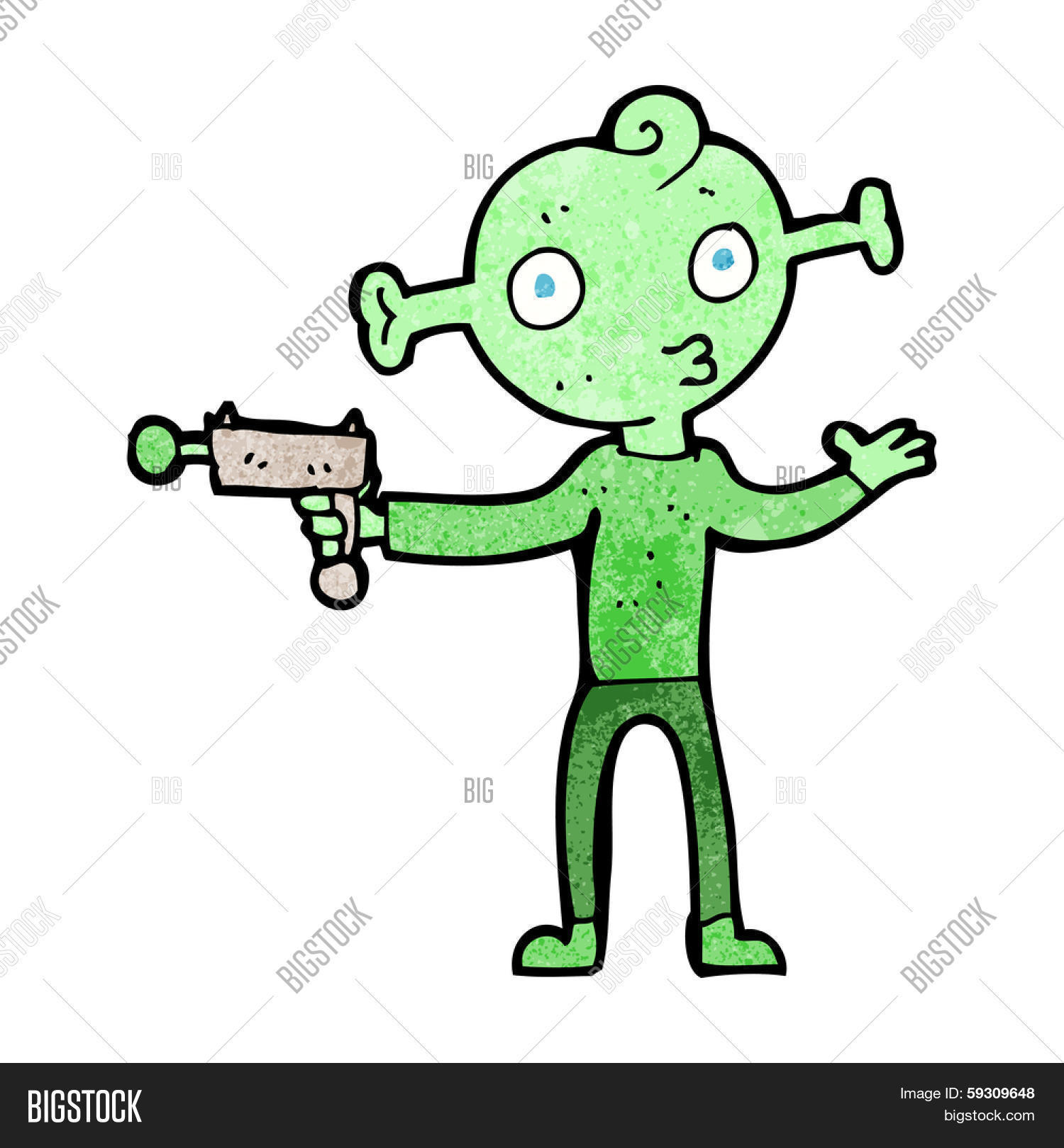 Cartoon Alien Ray Gun Vector & Photo (Free Trial) | Bigstock