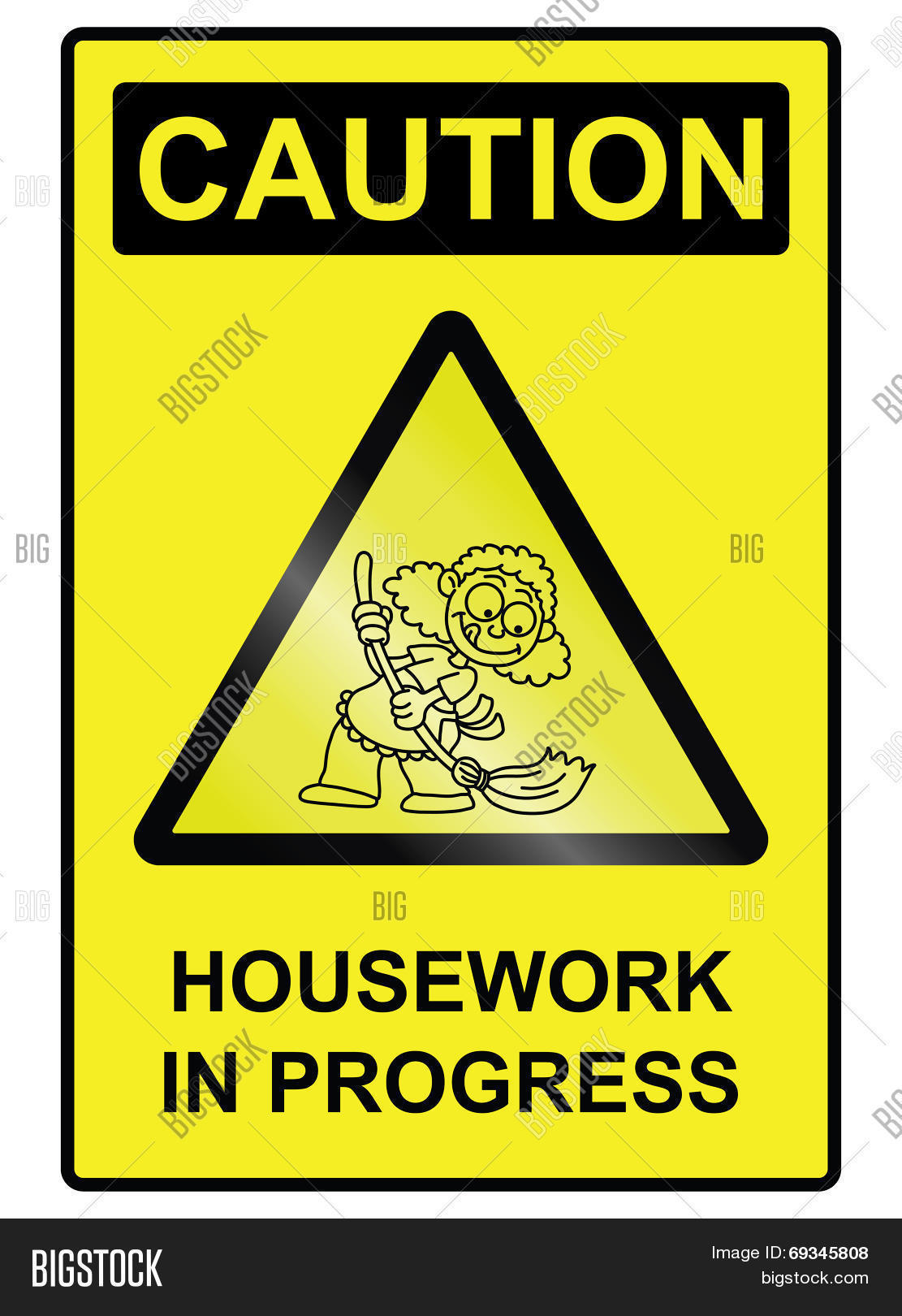 Housework Hazard Sign Vector & Photo (Free Trial) | Bigstock