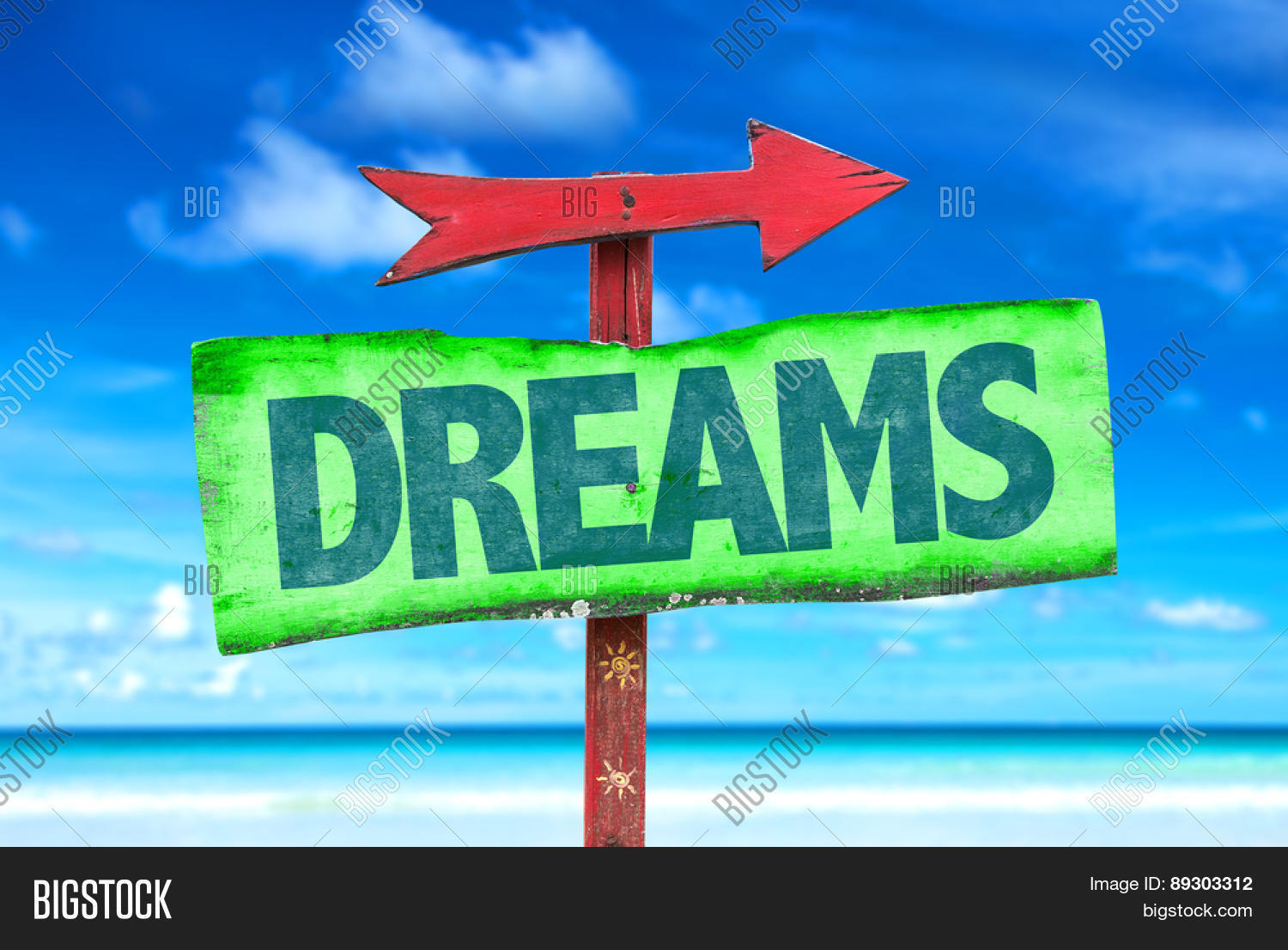 Dreams Sign Beach Image & Photo (Free Trial) | Bigstock