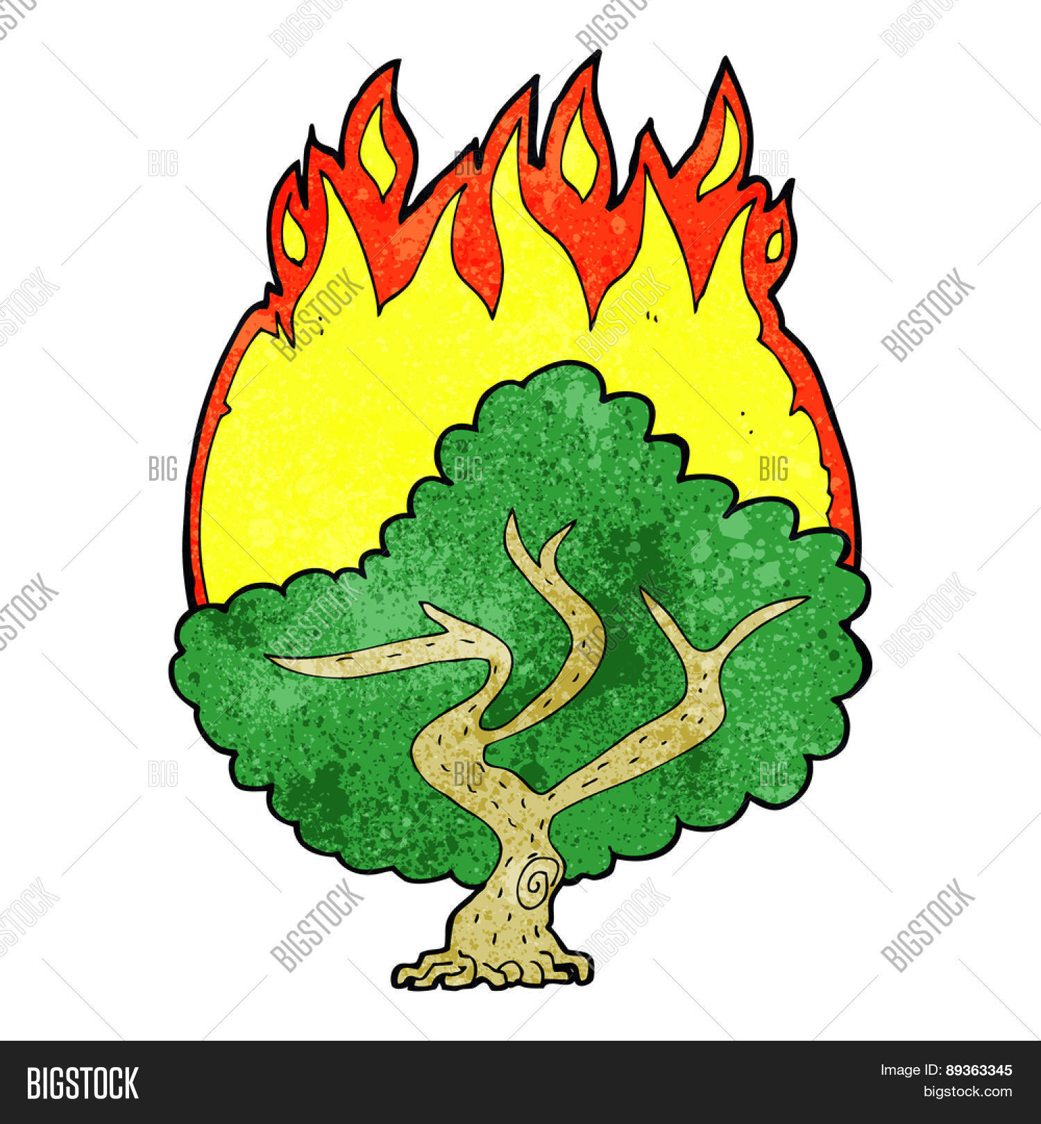 Cartoon Burning Tree Vector & Photo (Free Trial) | Bigstock