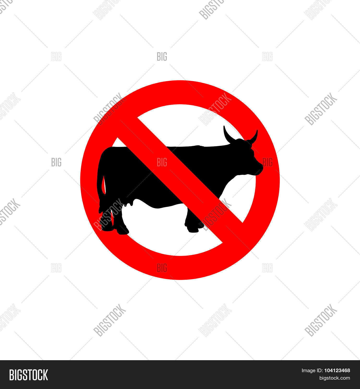 Stop Cow. Prohibited Vector & Photo (Free Trial) | Bigstock