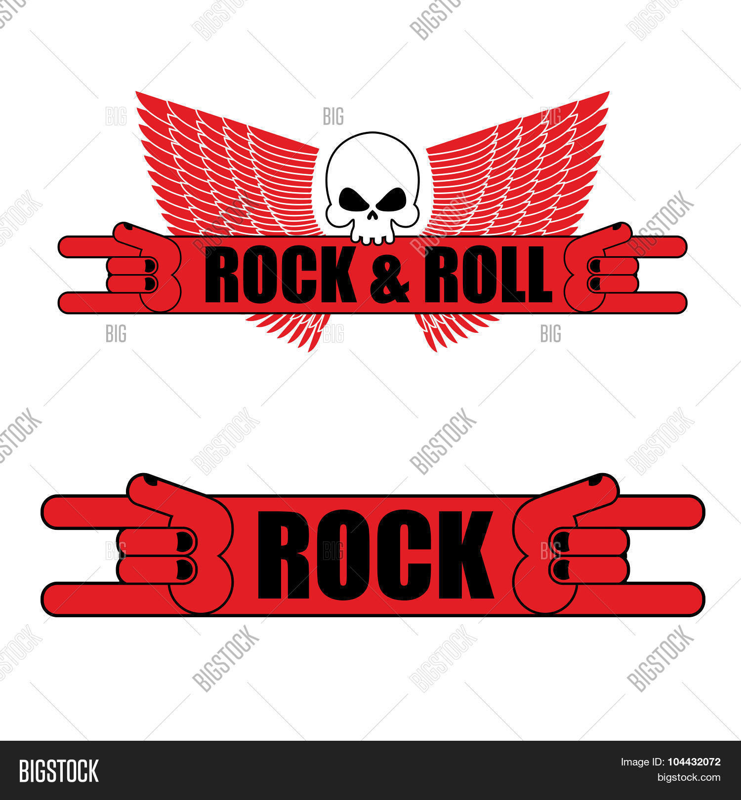 Rock Roll Logo. Rock Vector & Photo (Free Trial) | Bigstock