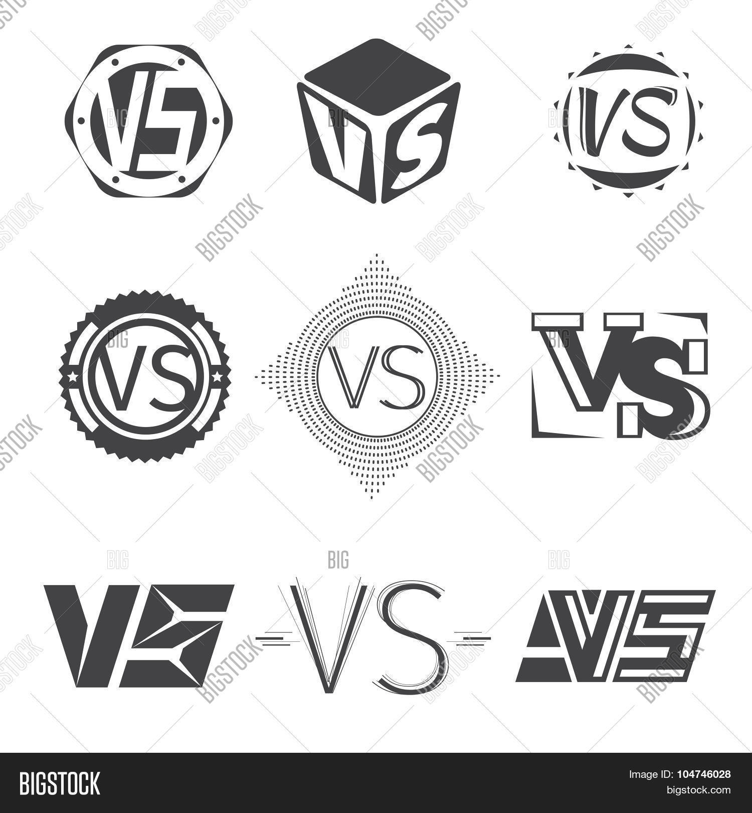 Versus Letters Logos Vector & Photo (Free Trial) | Bigstock