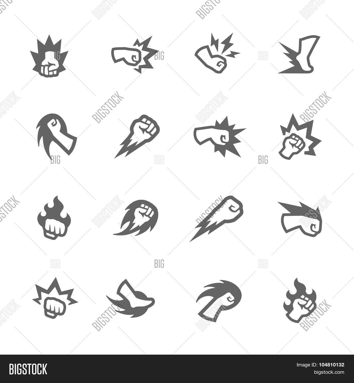 Fight Icons Vector & Photo (Free Trial) | Bigstock