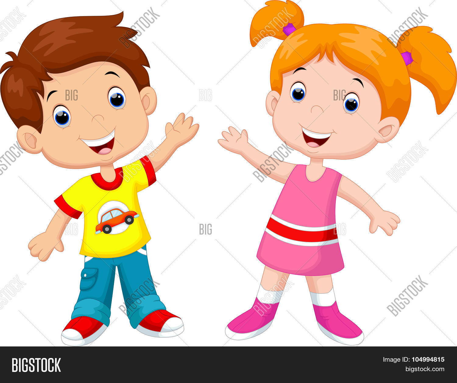 Cute Cartoon Boy Girl Vector & Photo (Free Trial) | Bigstock