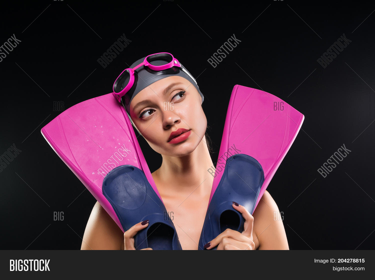 Woman Swimmer Holds Image And Photo Free Trial Bigstock