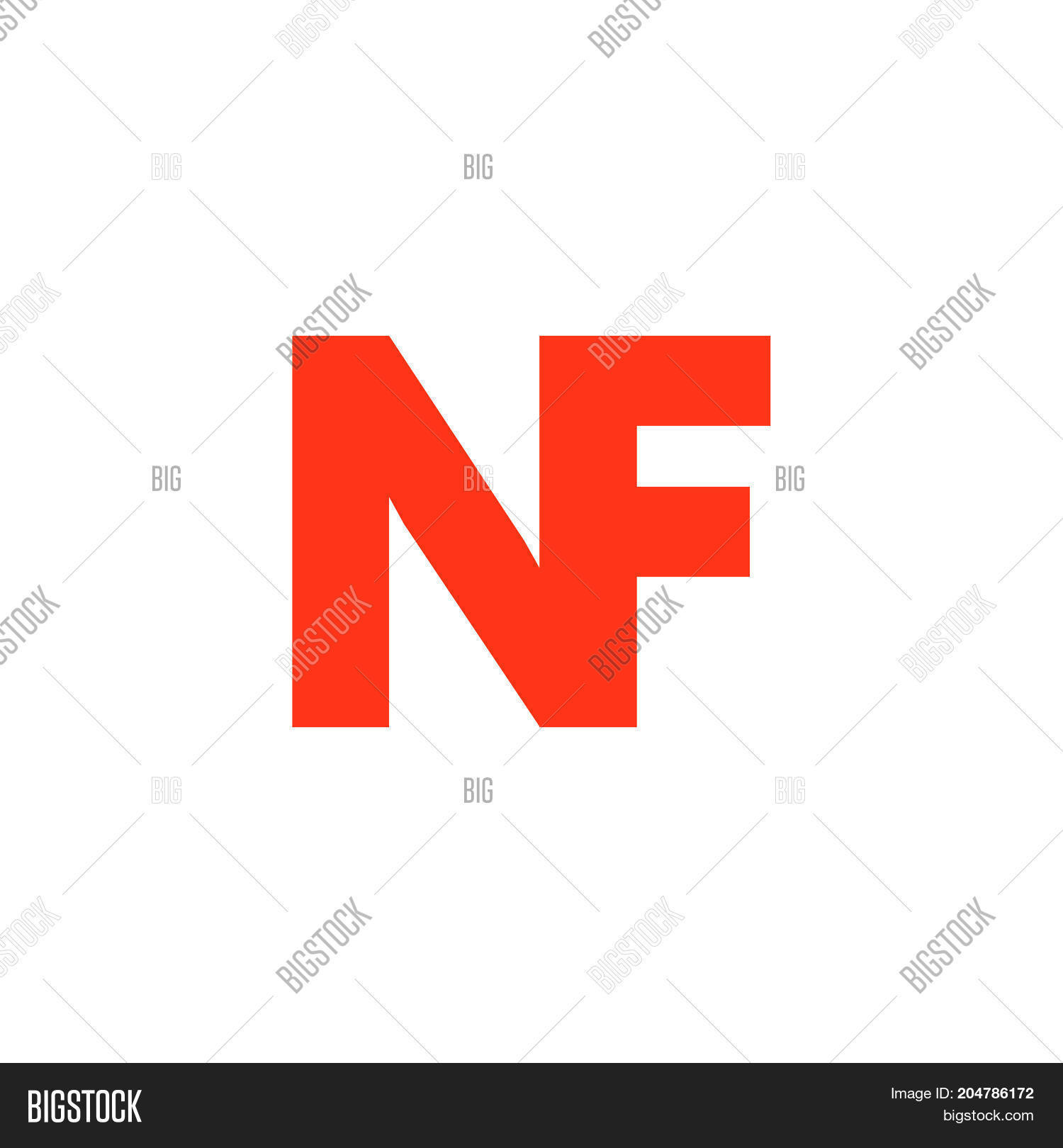 Nf Initial Logo Vector & Photo (Free Trial) | Bigstock