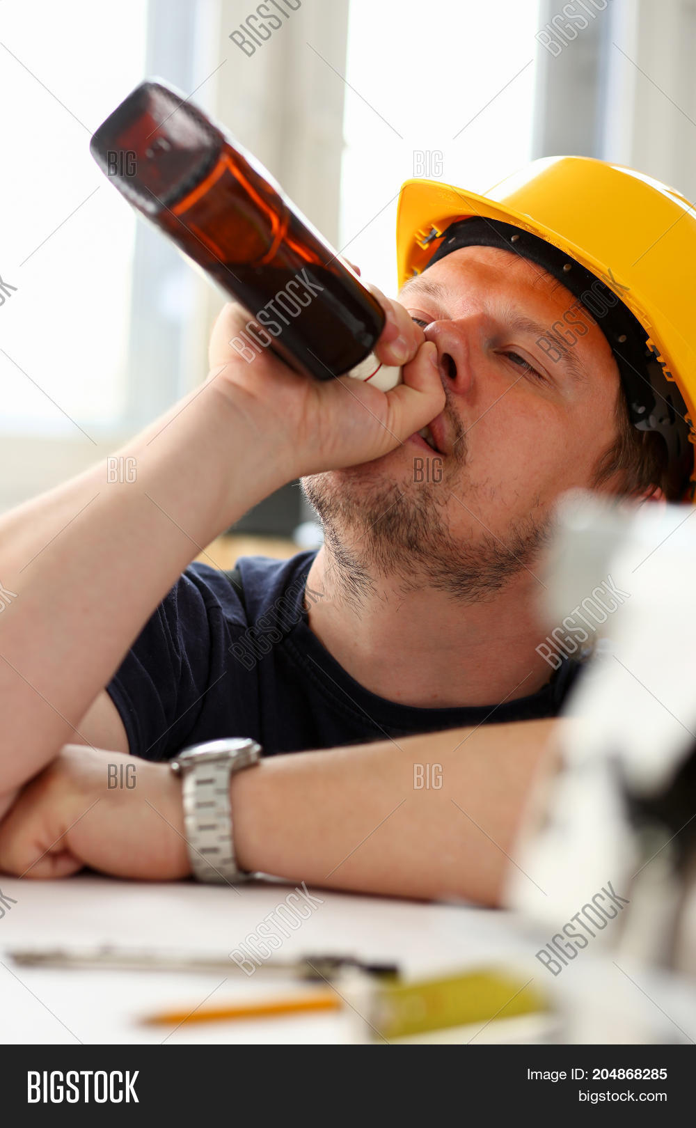 Arm Drunken Worker Image & Photo (Free Trial) | Bigstock