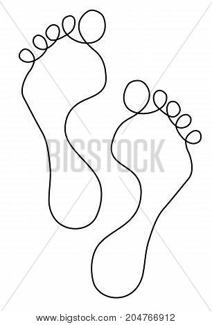 Feet One Line Drawing Vector & Photo (Free Trial) | Bigstock