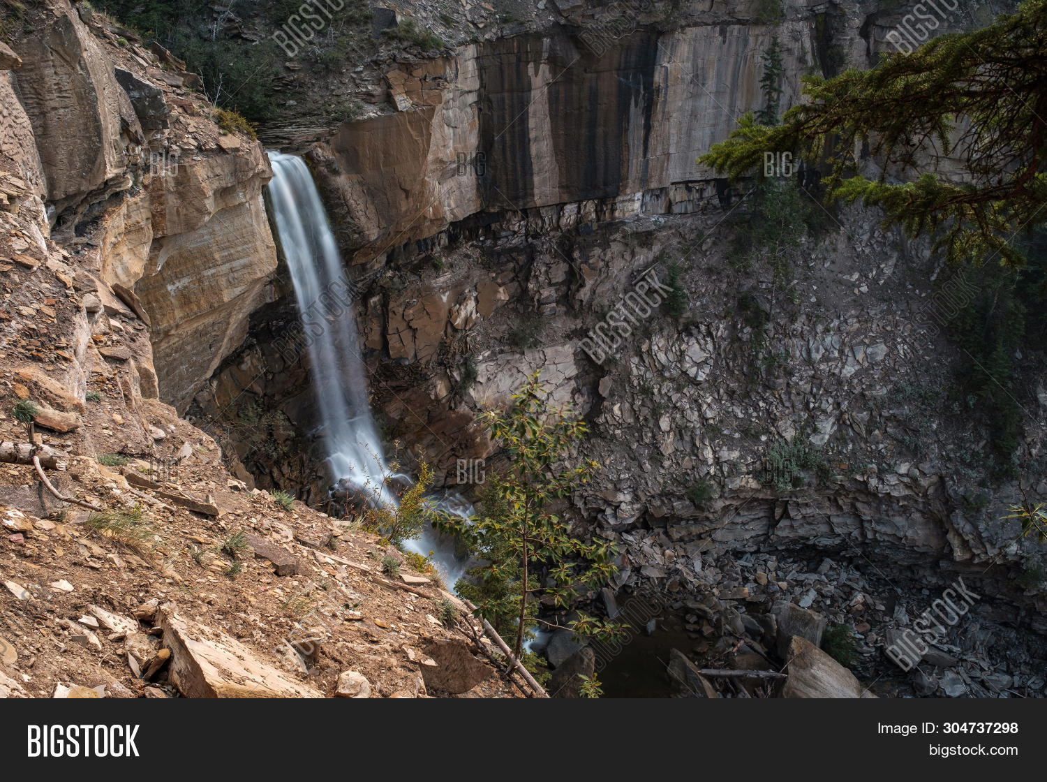 Distant View Waterfall Image & Photo (Free Trial) | Bigstock