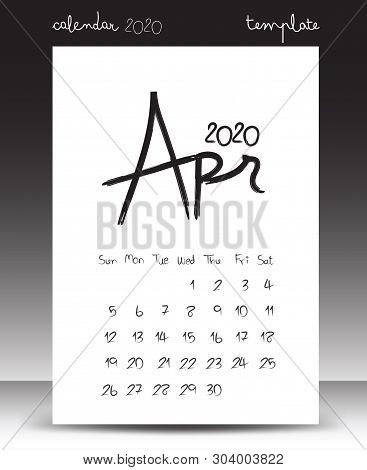 Calendar 2020, Vector & Photo (Free Trial) | Bigstock