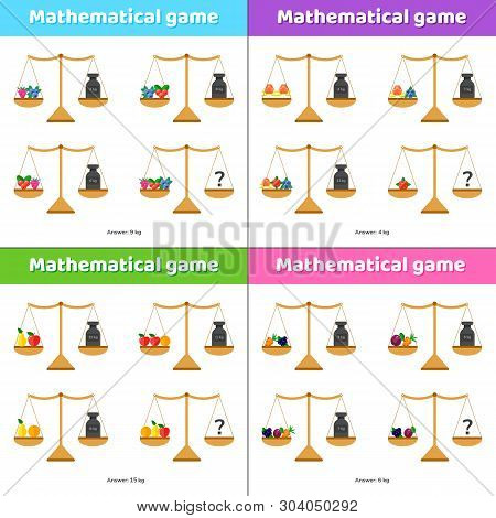 Set Math Game Kids Vector & Photo (Free Trial) | Bigstock