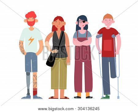 Group Young Disabled Vector & Photo (Free Trial) | Bigstock