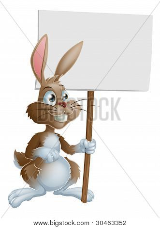 Rabbit Holding Sign Vector & Photo (Free Trial) | Bigstock