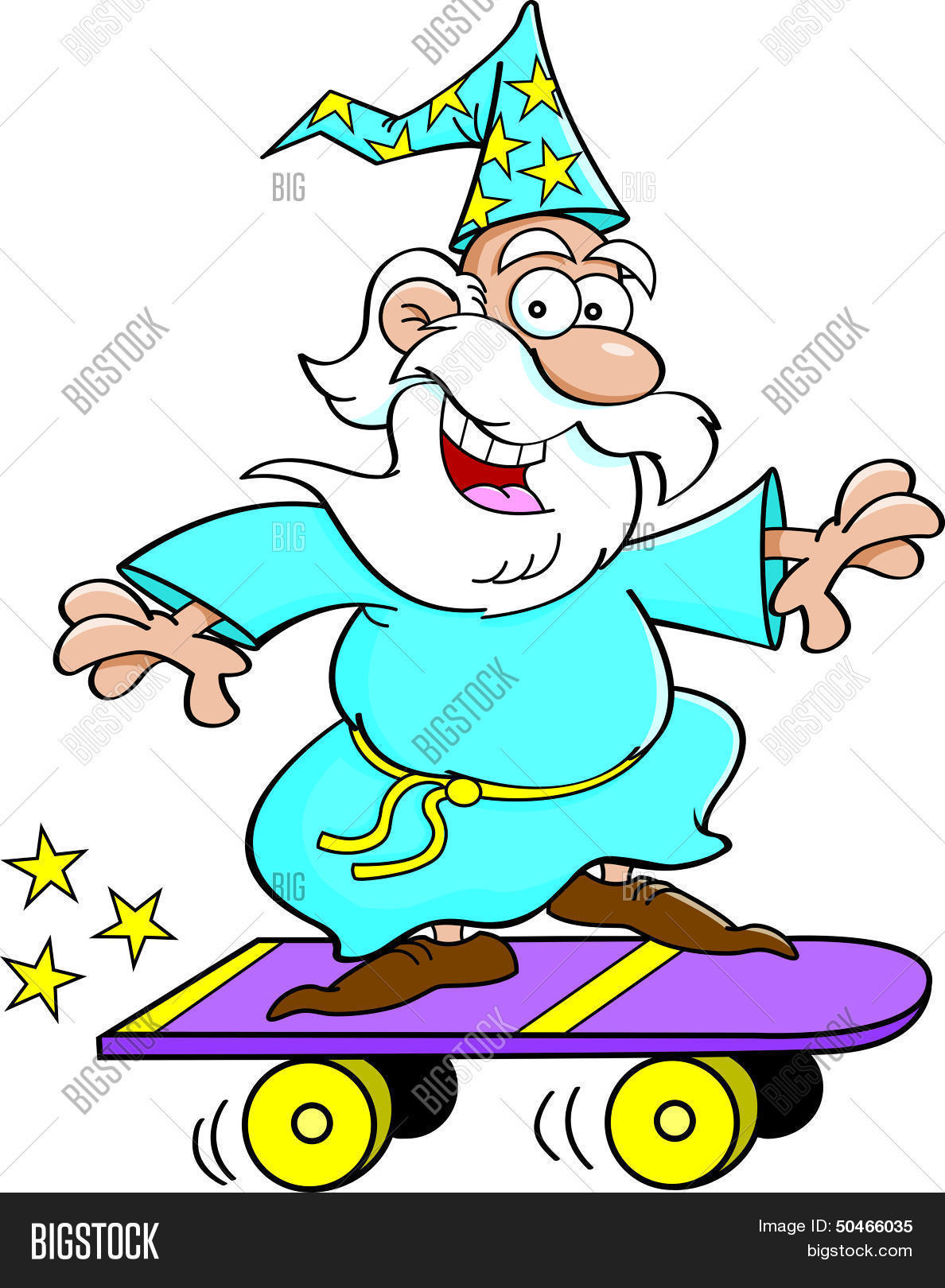 Cartoon Wizard Riding Vector & Photo (Free Trial) | Bigstock