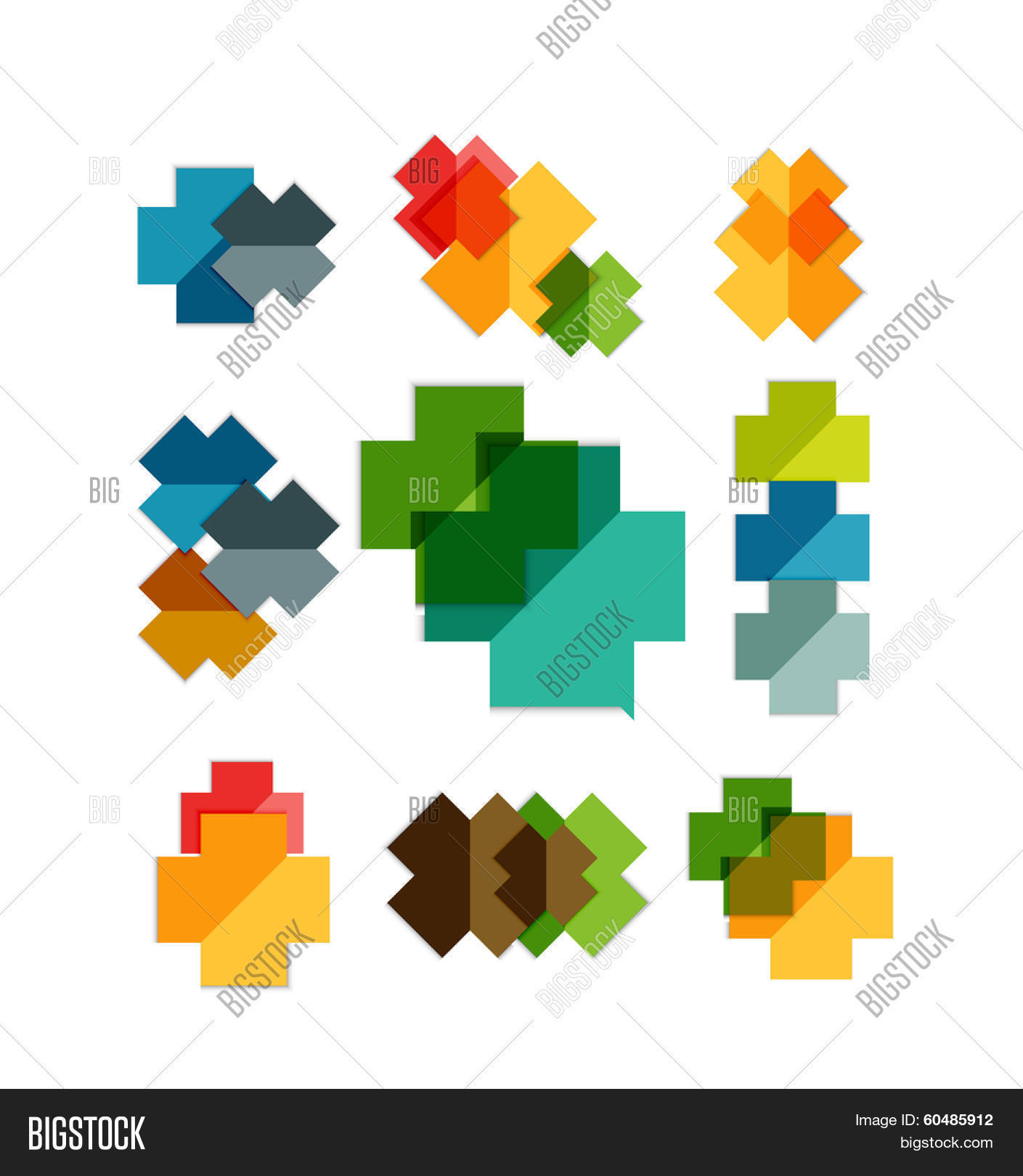 Set Cross Geometric Vector & Photo (Free Trial) | Bigstock