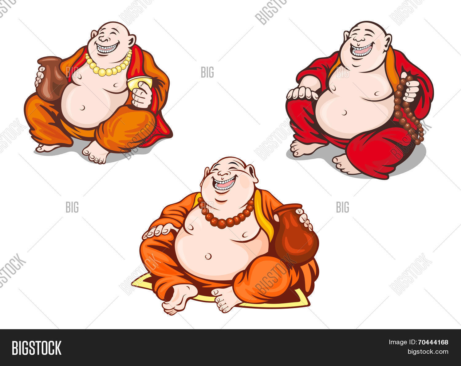 Asian Monks Set Vector & Photo (Free Trial) | Bigstock