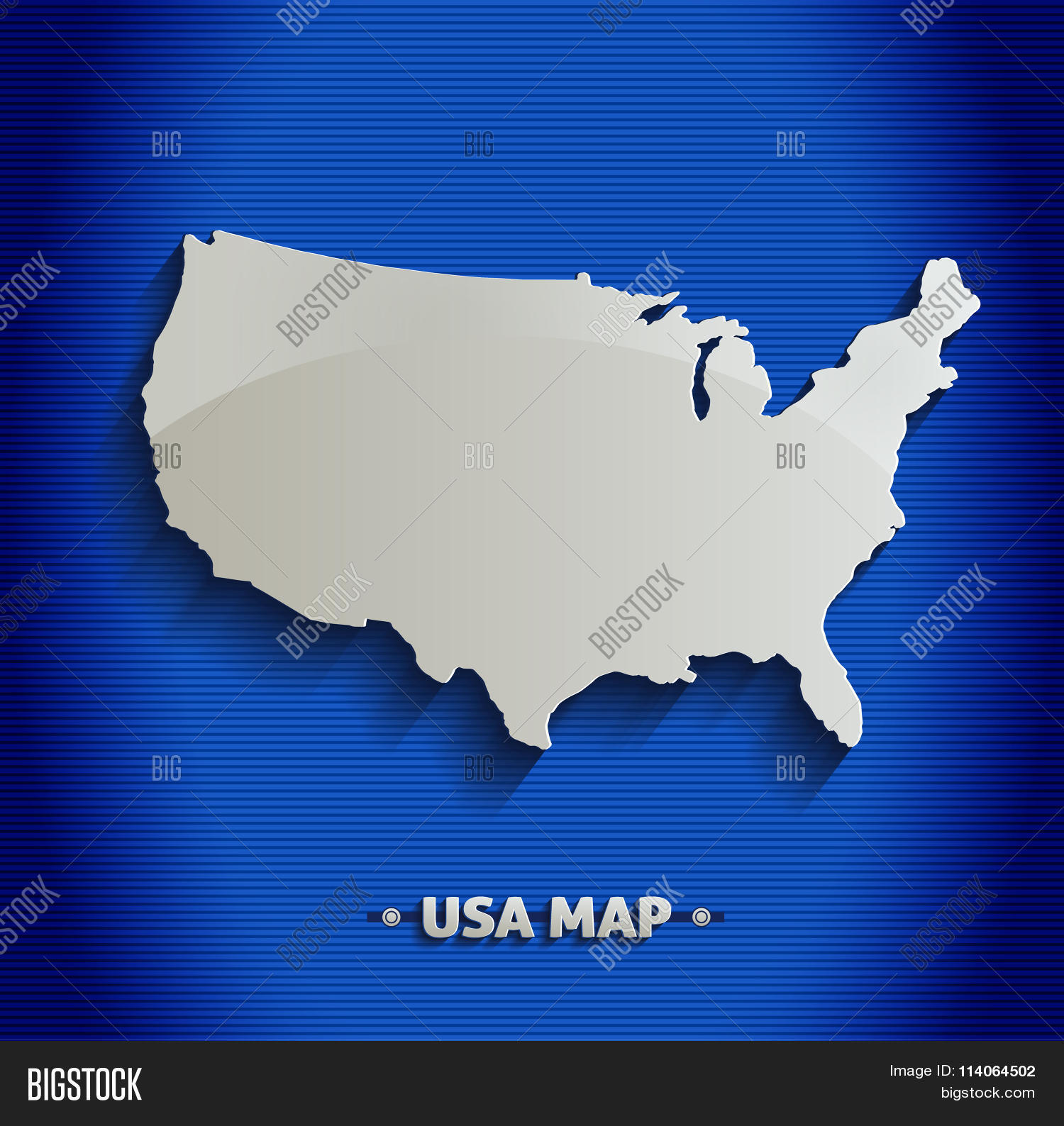 USA Map Blue Line 3D Vector & Photo (Free Trial) | Bigstock